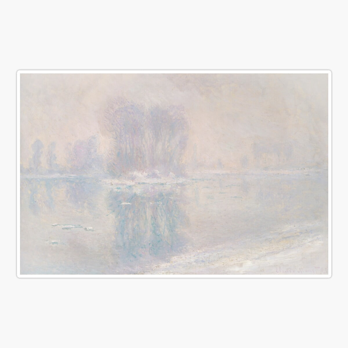 Onim Impressionist Painting Ice Floes (1893) By Claude Monet Sticker ...
