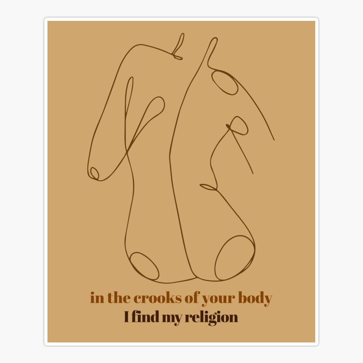 Onim In The Crooks Of Your Body Sticker, Phone Decal Water Bottle ...