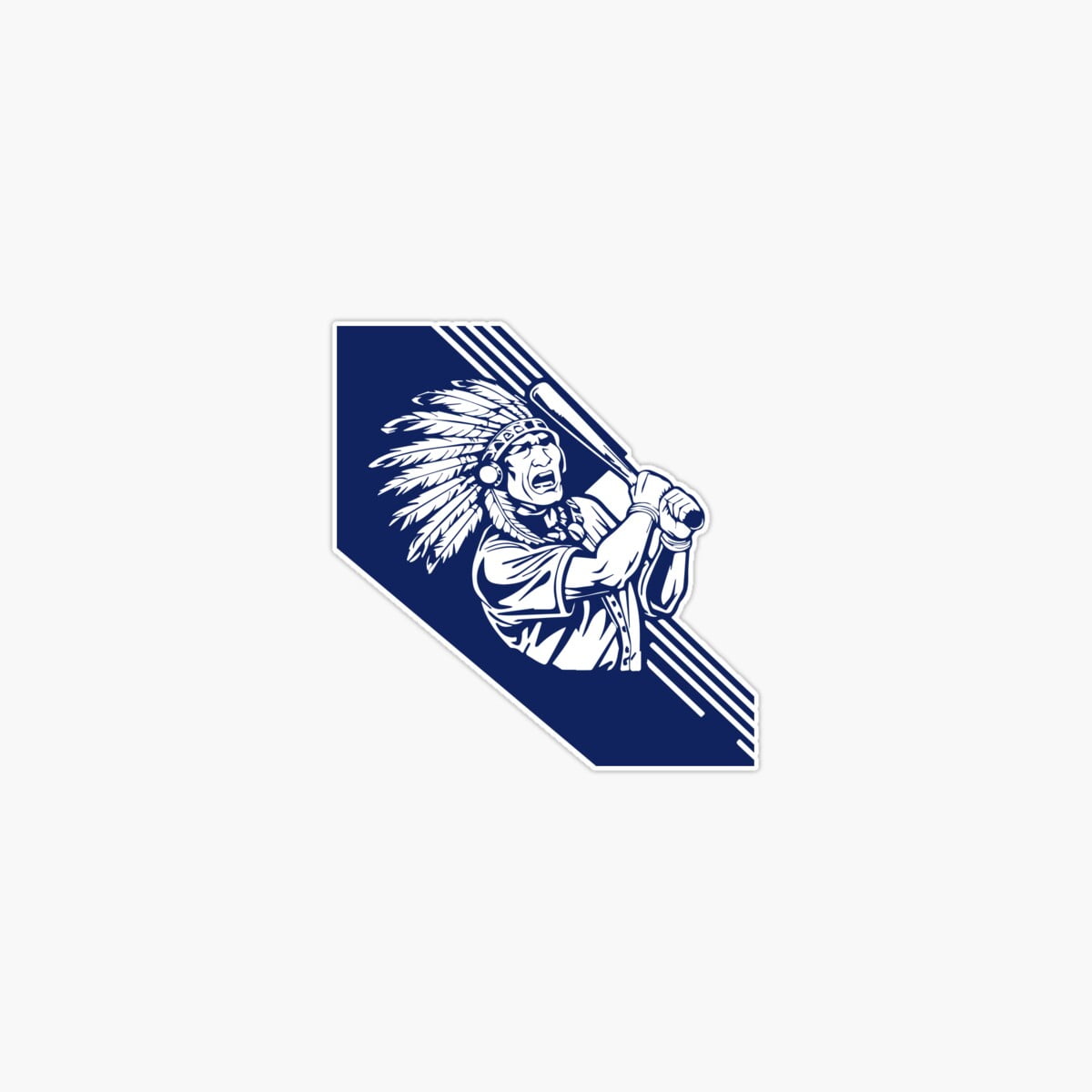 Onim Indian Chief With A Baseball Bat. Baseball, Sports, Leader Sticker ...