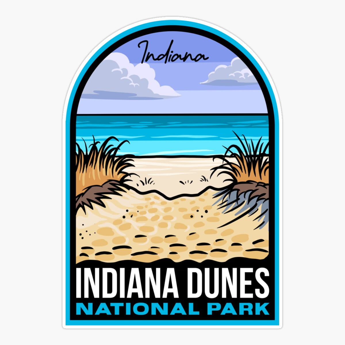 Onim Indiana Dunes National Park Sticker, Phone Decal Water Bottle ...
