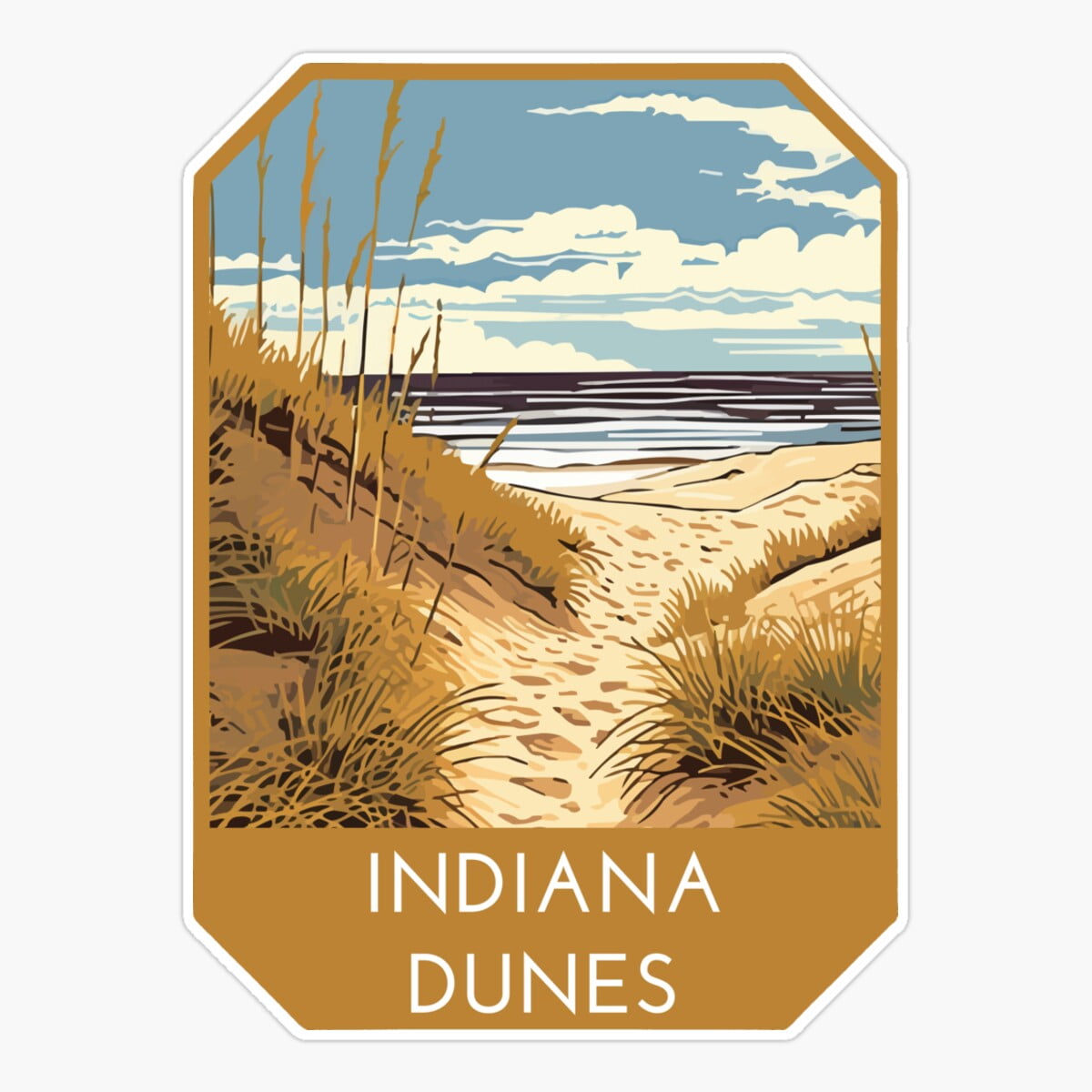 Onim Indiana Dunes National Park Vintage Travel Art Sticker, Phone ...