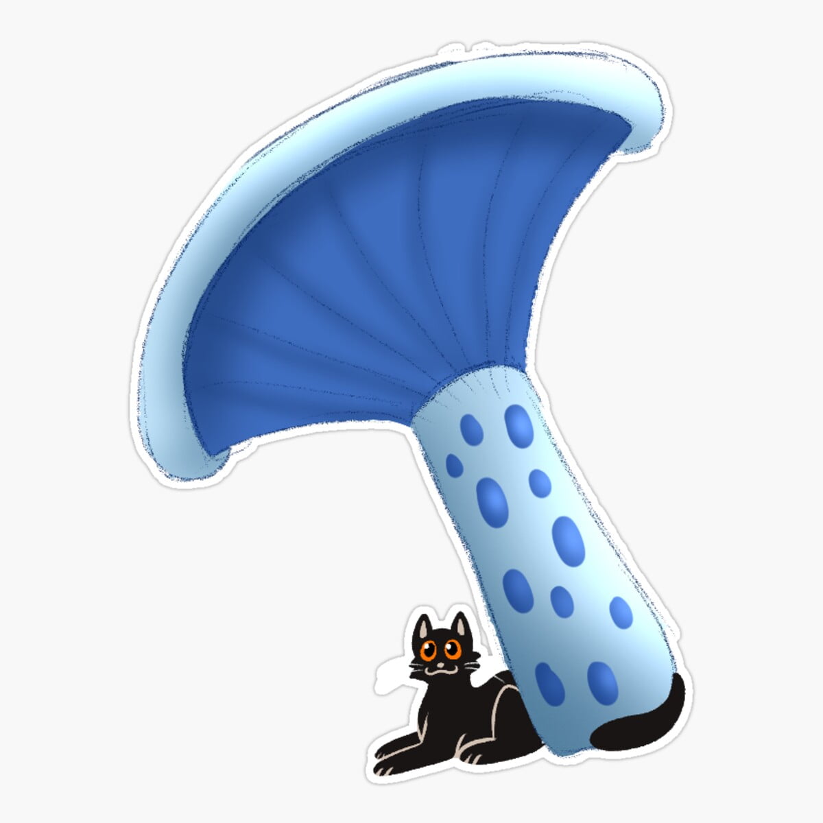 Onim Indigo Milk Cap And Black Cat Sticker, Phone Decal Water Bottle ...