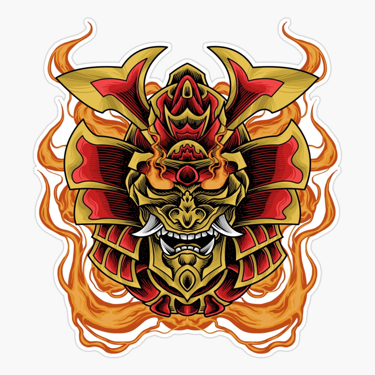 Onim Inferno Bushido Sticker, Phone Decal Water Bottle Stickers Car ...