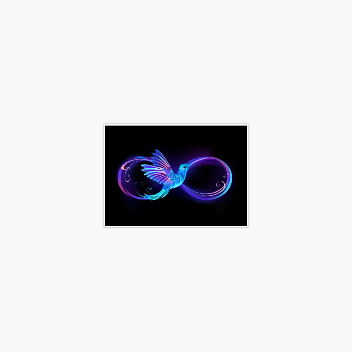 Onim Infinity Symbol With Glowing Hummingbird Sticker, Phone Decal ...