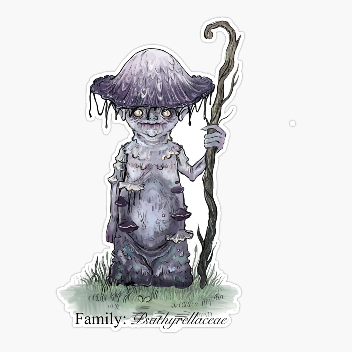 Onim Inky Cap Mushroom Creature Sticker Sticker, Phone Decal Water ...