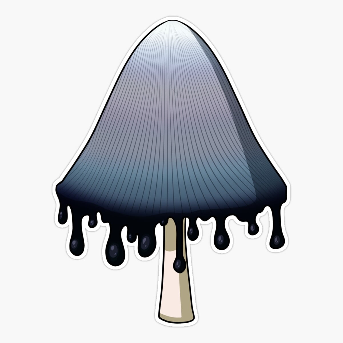 Onim Inky Cap Mushroom Sticker, Phone Decal Water Bottle Stickers Car ...