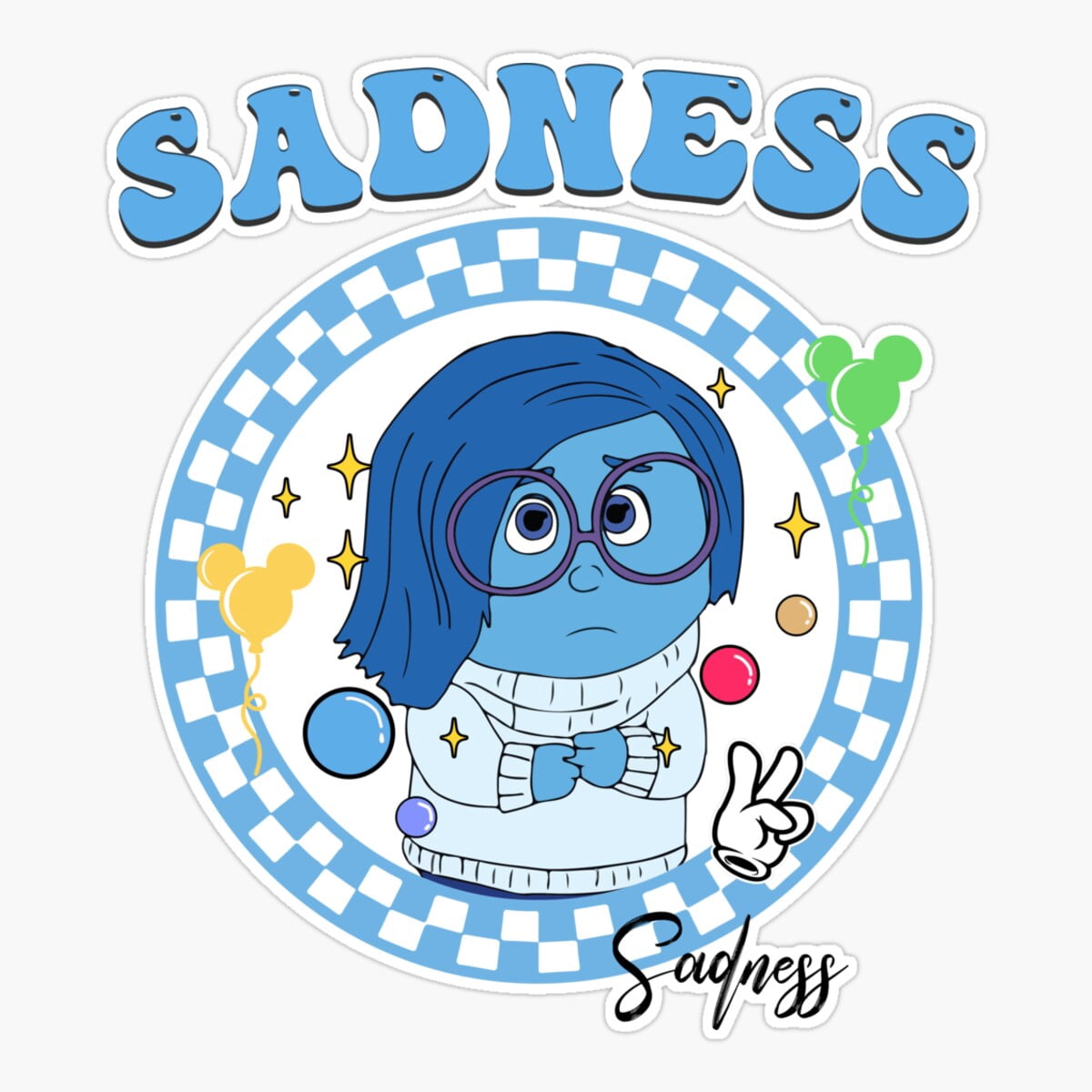 Onim Inside Out 2 - Sadness Character Art Sticker, Phone Decal Water ...