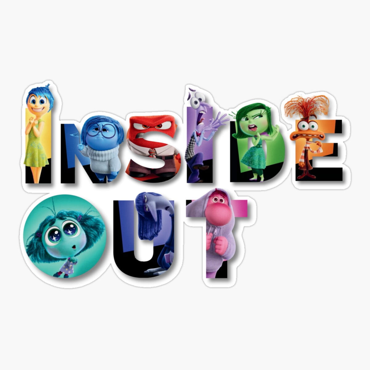 Onim Inside Out Emotions Sticker, Phone Decal Water Bottle Stickers Car ...