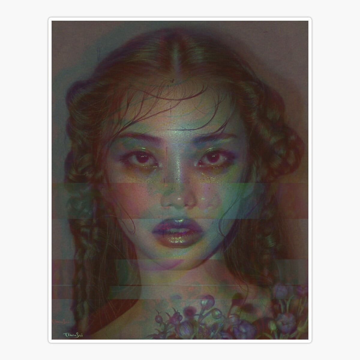 Onim Intense Stare Glitching Sticker, Phone Decal Water Bottle Stickers ...