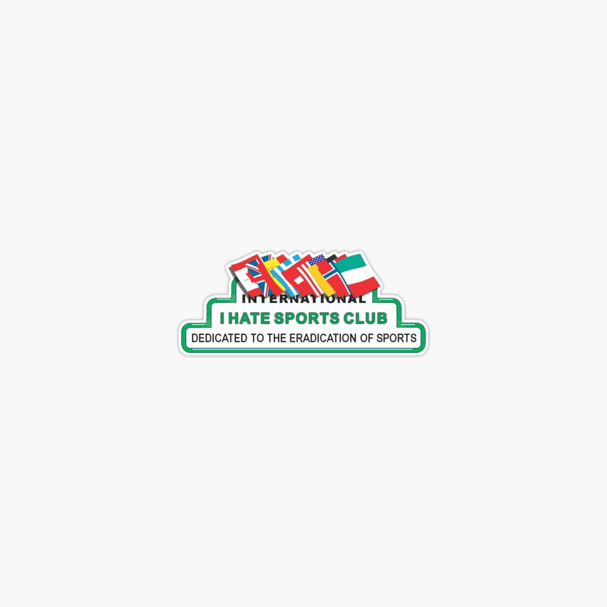 Onim International I Hate Sports Club Logo Sticker, Phone Decal Water ...