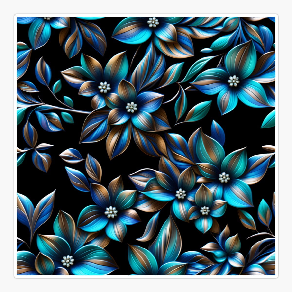 Onim Iridescent Dark 3D Floral Aesthetic | Luxury Botanical ...