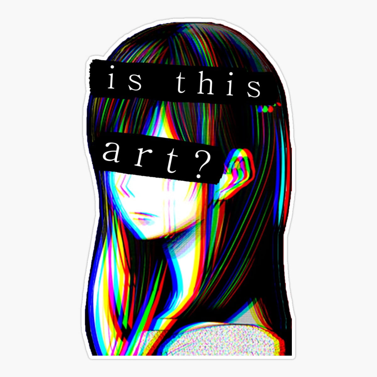Onim Is This Art?- Sad Japanese Anime Aesthetic Sticker, Phone Decal ...