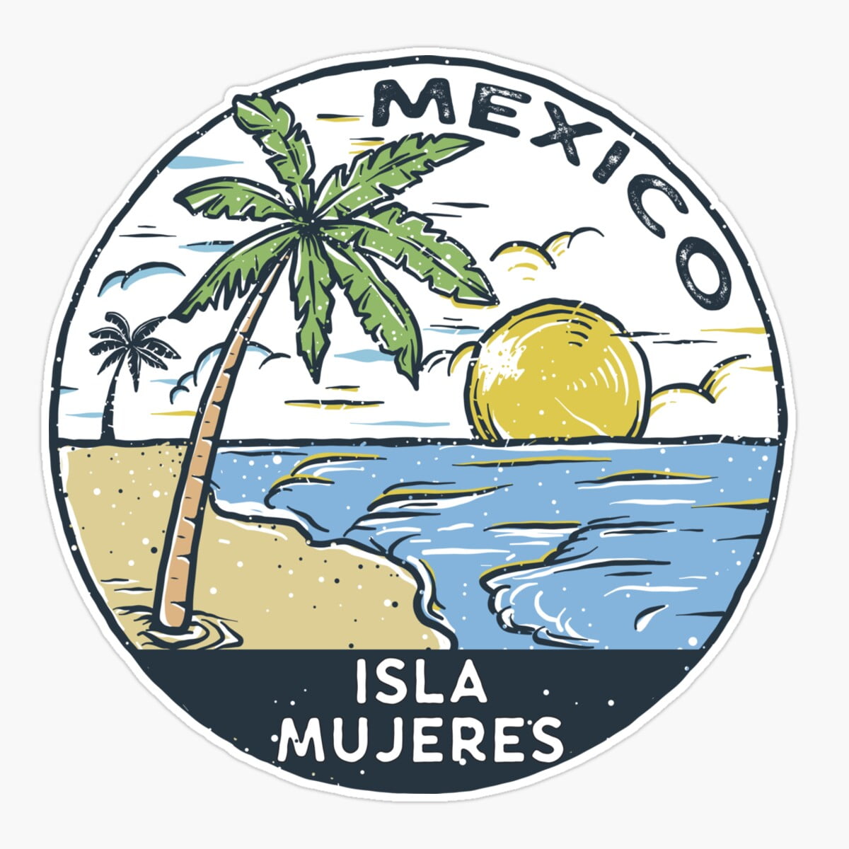 Onim Isla Mujeres Mexico Vintage Sticker, Phone Decal Water Bottle ...