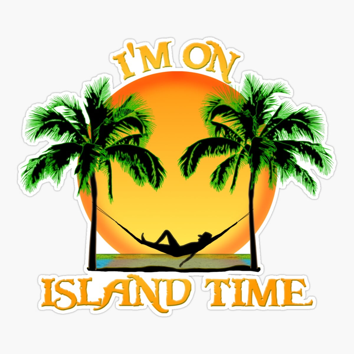 Onim Island Time Sticker, Phone Decal Water Bottle Stickers Car Decals ...