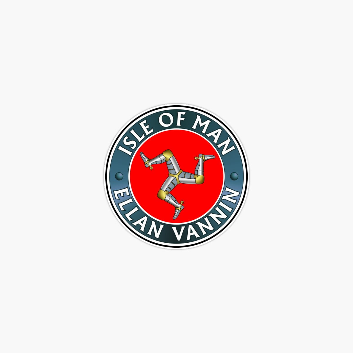 Onim Isle Of Man Plaque – Ellan Vannin, Manx Triskelion Symbol Sticker ...