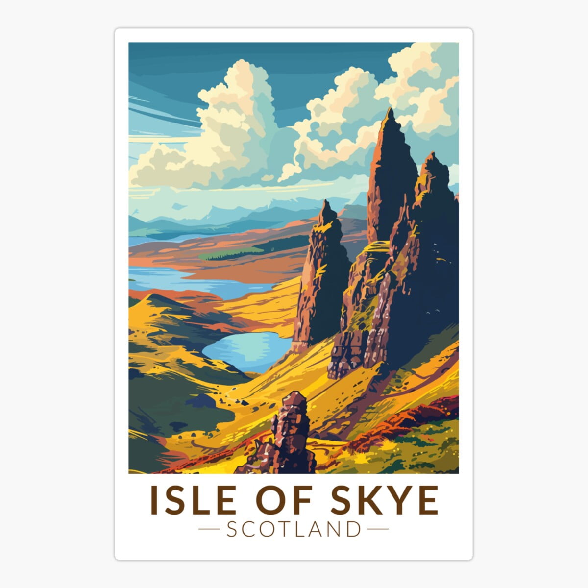 Onim Isle Of Skye Scotland Travel Art Vintage Sticker, Phone Decal ...