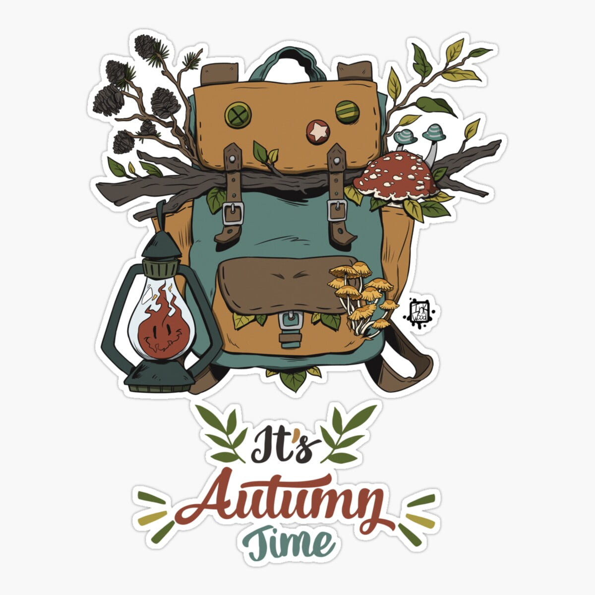 Onim It'S Autumn Time Sticker, Phone Decal Water Bottle Stickers Car ...