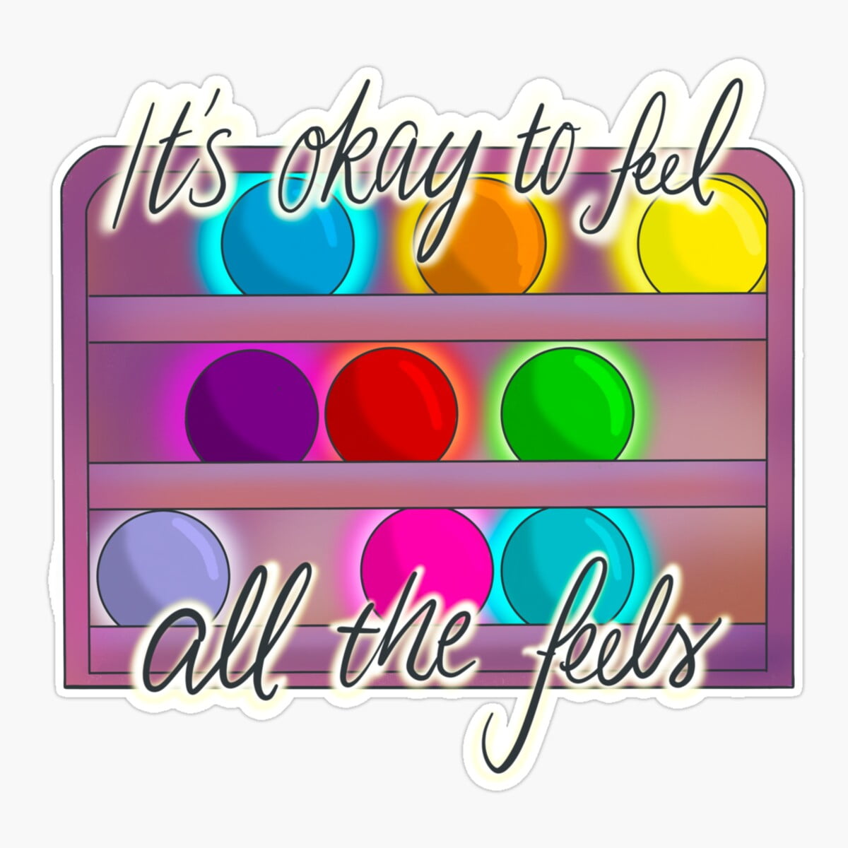 Onim It’S Okay To Feel All The Feels Sticker, Phone Decal Water Bottle ...