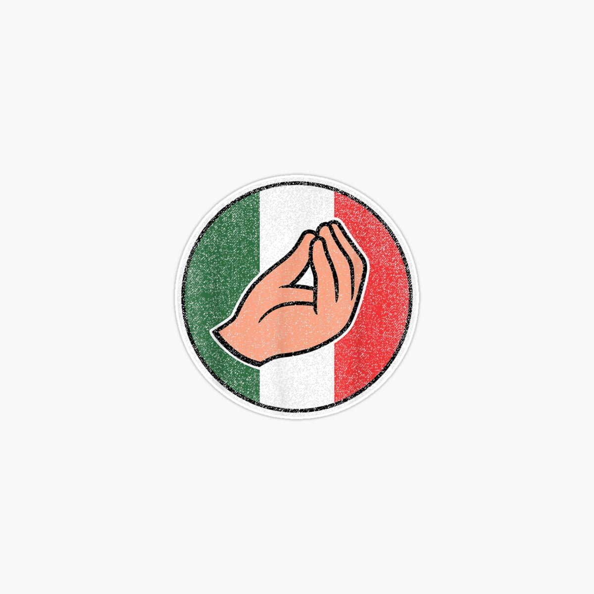 Onim Italian Hand Gesture With Italian Flag Sticker, Phone Decal Water ...