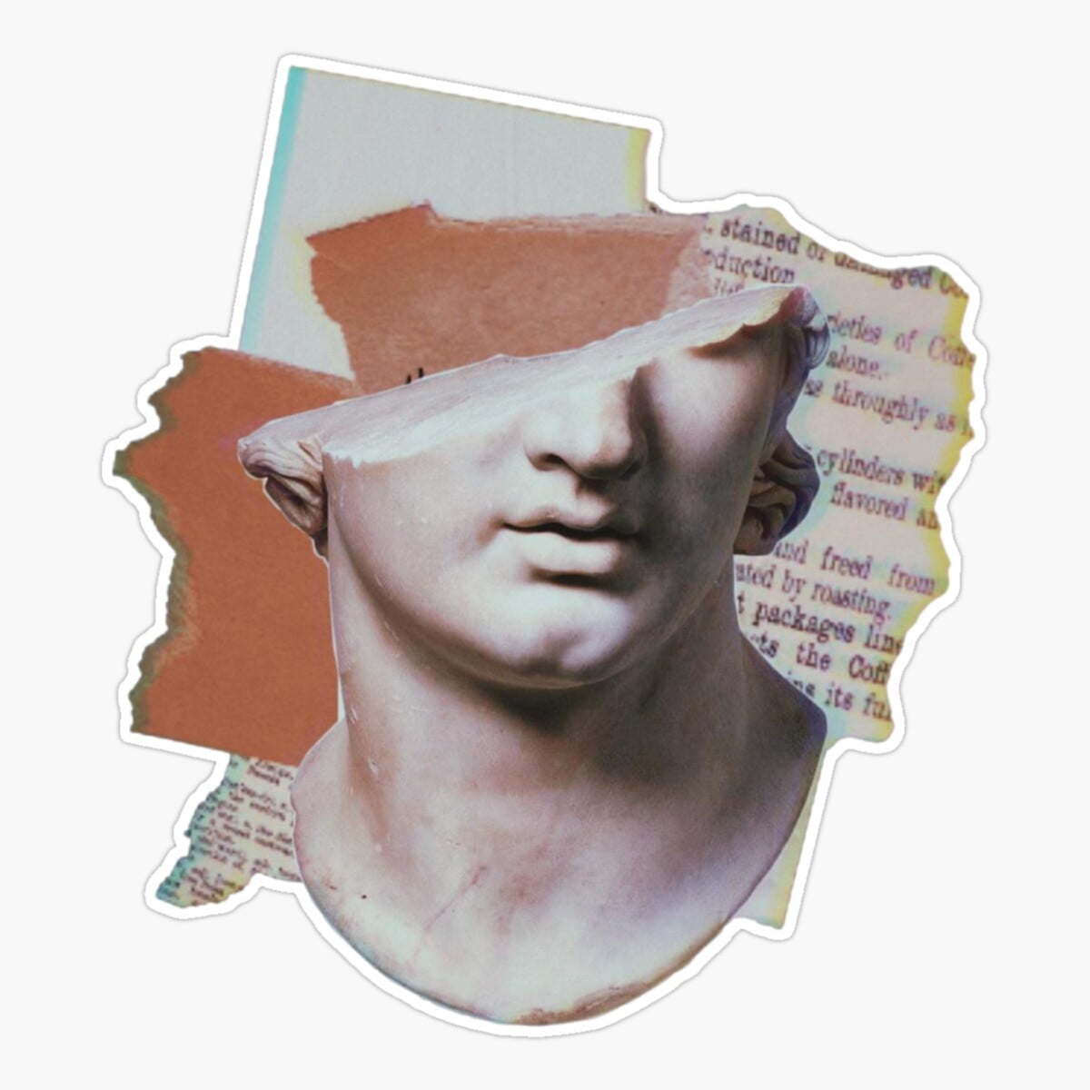 Onim Ivory&Gold Dark Academia Collage Sticker, Phone Decal Water Bottle ...