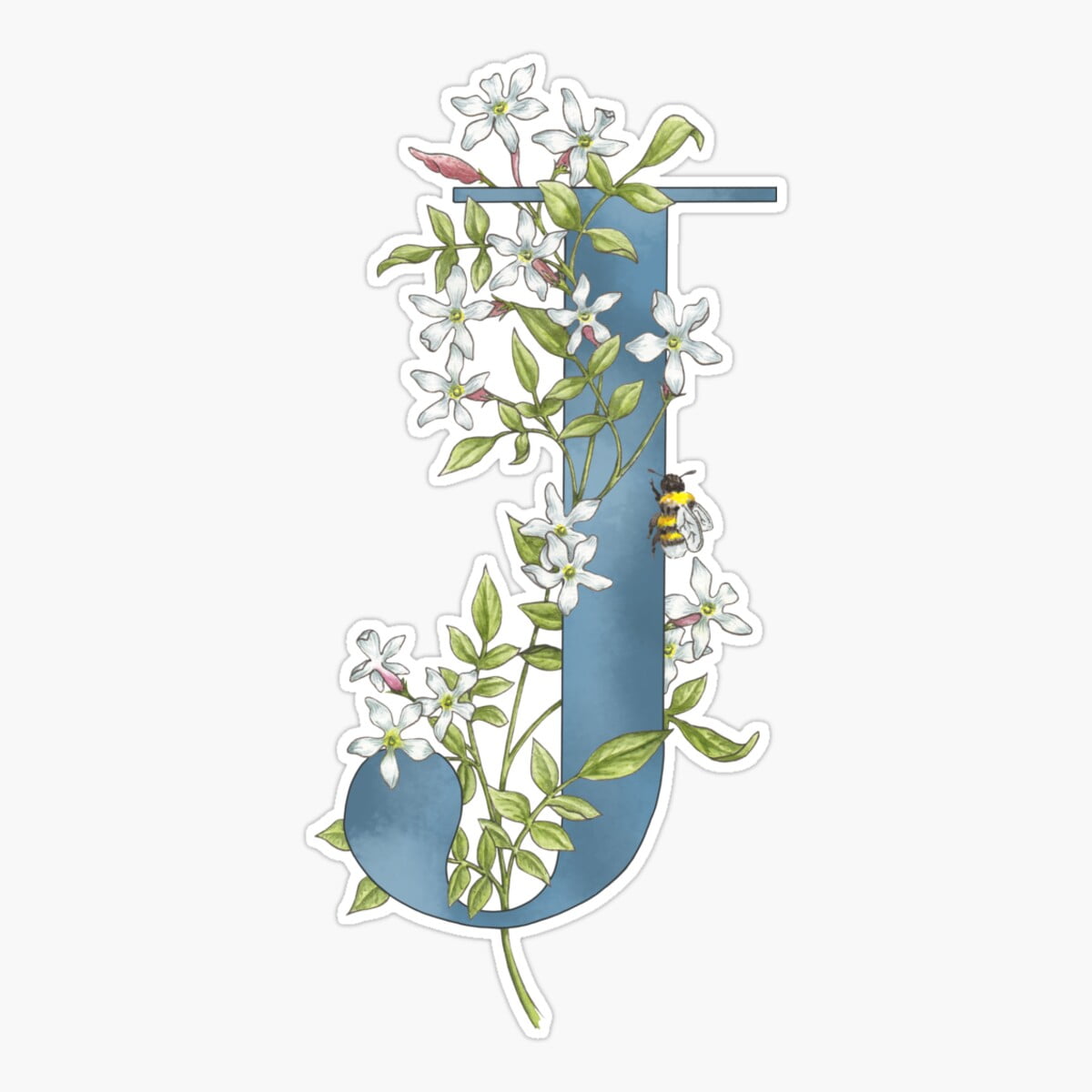Onim J Is For Jasmine Sticker, Phone Decal Water Bottle Stickers Car ...