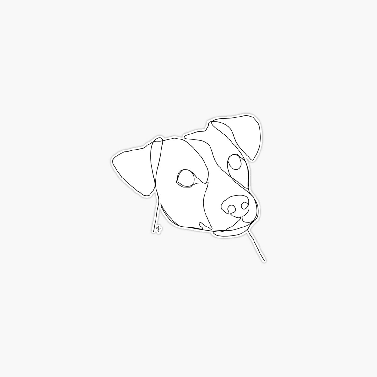 Onim Jack Russell Terrier One Line Illustration Sticker, Phone Decal ...