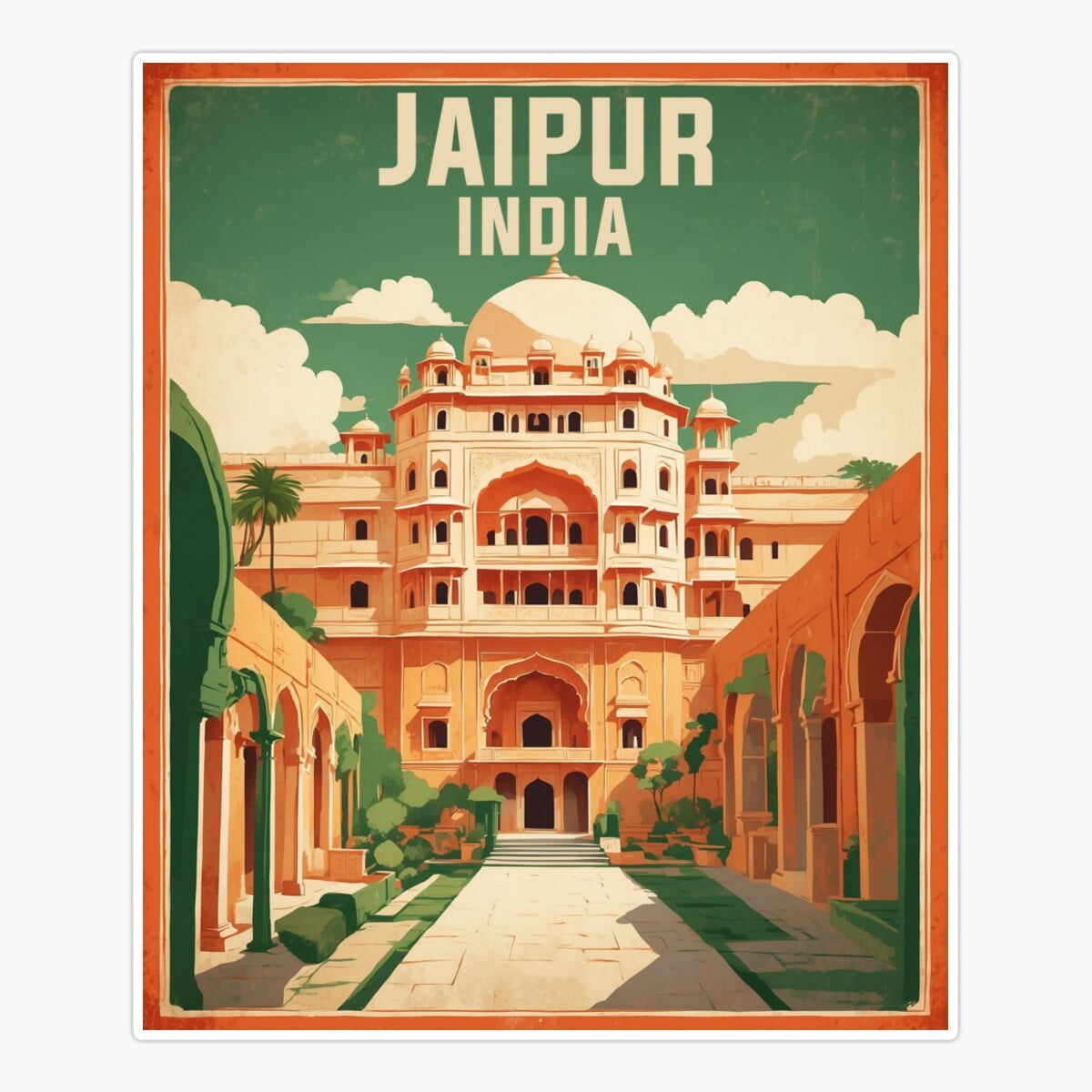 Onim Jaipur India Vintage Travel Tourism Sticker, Phone Decal Water ...
