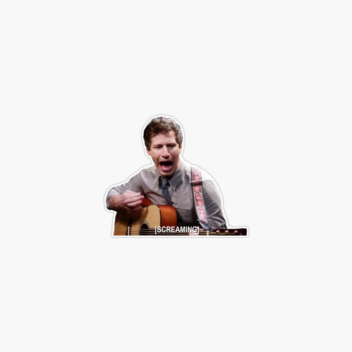 Onim Jake Peralta Screaming With Guitar Sticker, Phone Decal Water ...