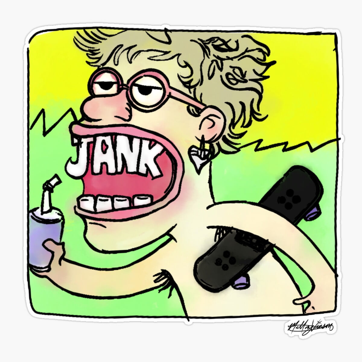 Onim Jank Alt Cover With Skateboard Fanart By Mallory Vinson Sticker ...