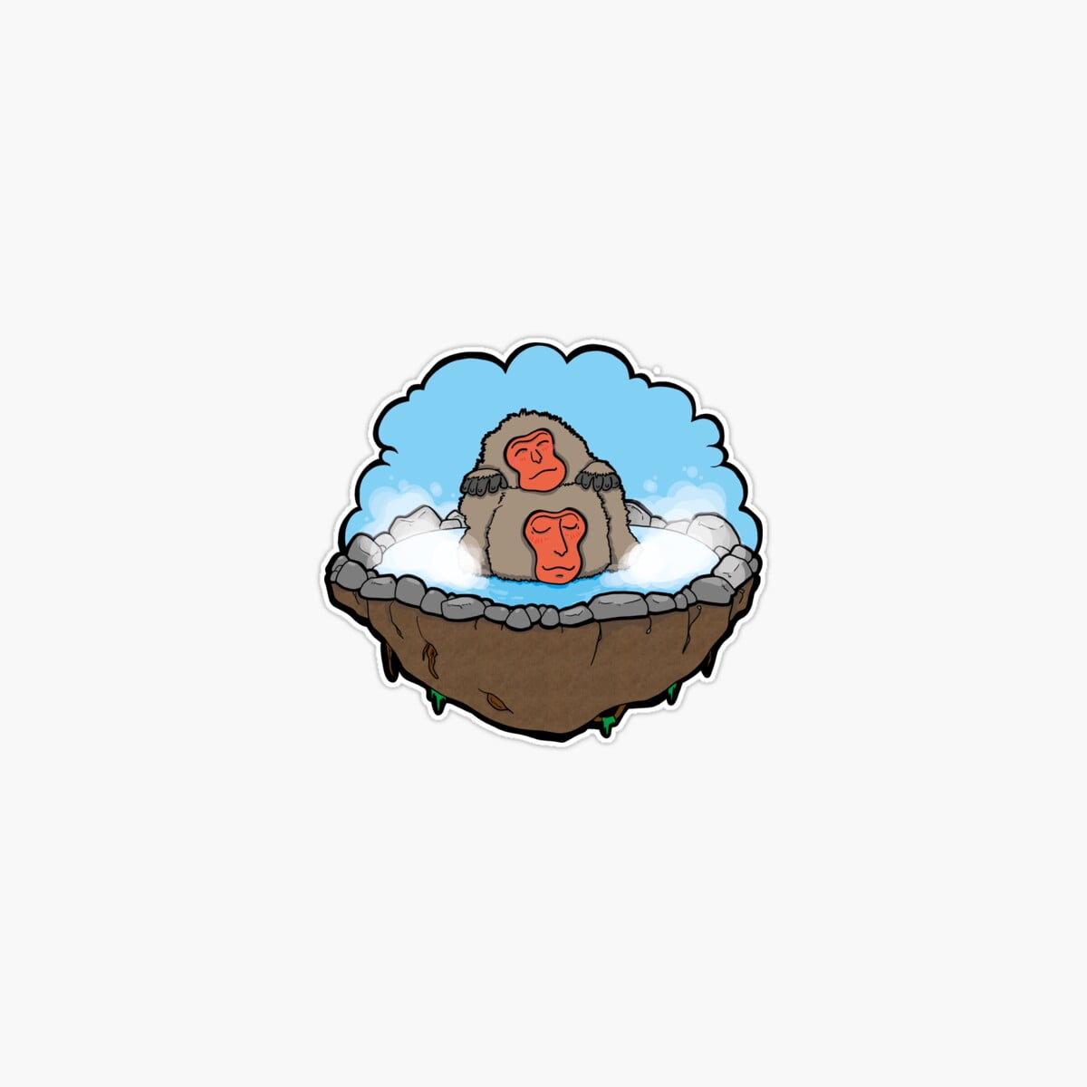 Onim Japan Addiction collection: snow monkeys bathing Sticker - Walmart.com