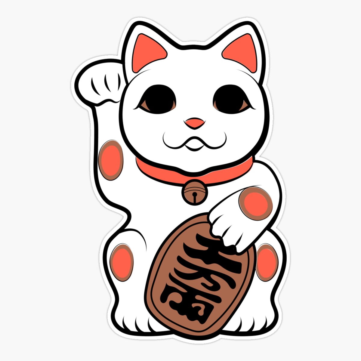 Onim Japan Cat Figurine | Maneki-Neko | Good Luck Sticker, Phone Decal ...