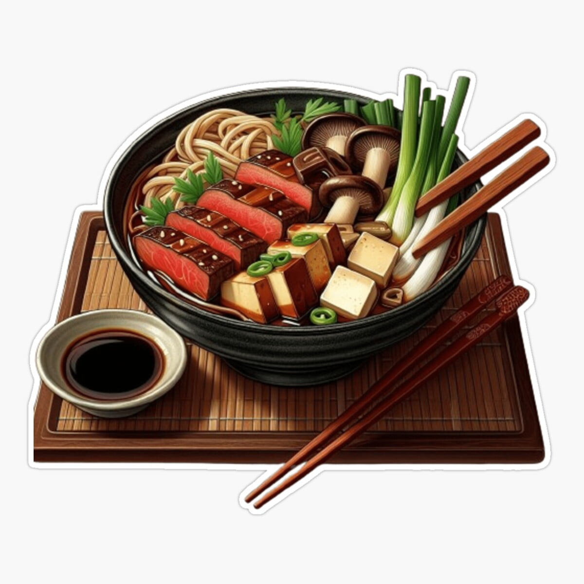Onim Japan Dish Beef In Digital Art Sticker, Phone Decal Water Bottle ...