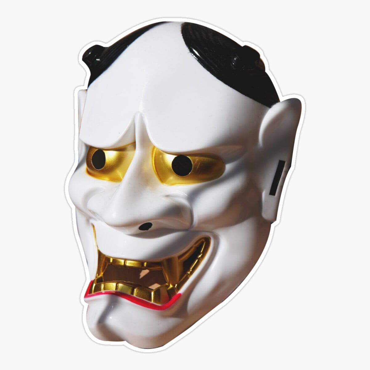 Onim Japan Noh Theatre White Demon Mask - Hannya Sticker, Phone Decal Water Bottle Stickers Car ...