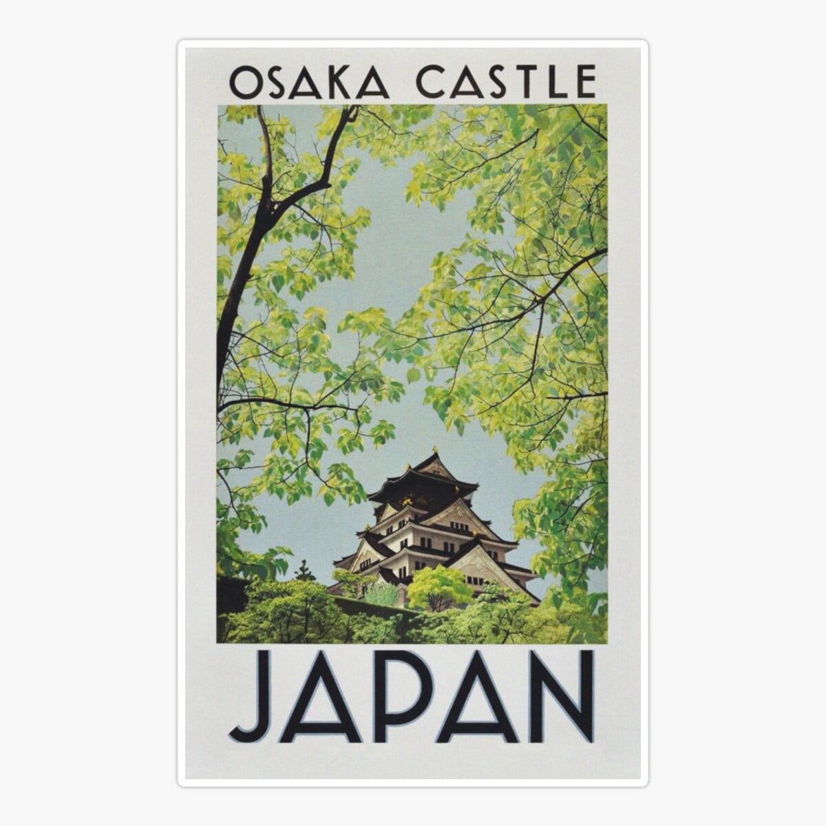 Onim Japan Vintage Travel Poster Sticker, Phone Decal Water Bottle ...