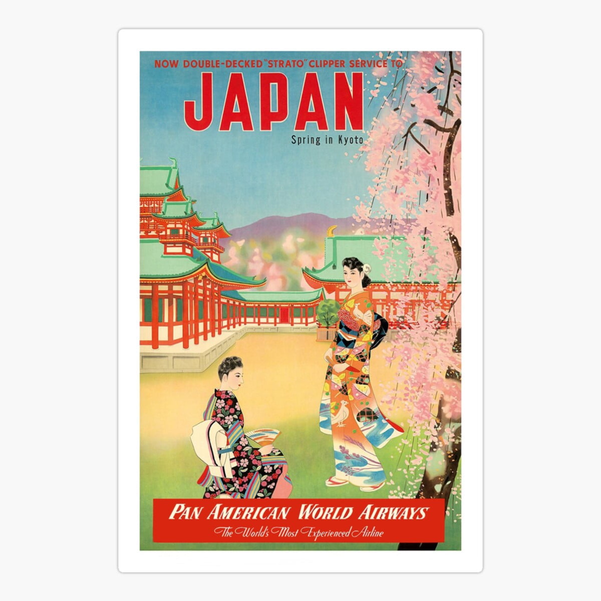 Onim Japan Vintage Travel Poster Sticker, Phone Decal Water Bottle ...