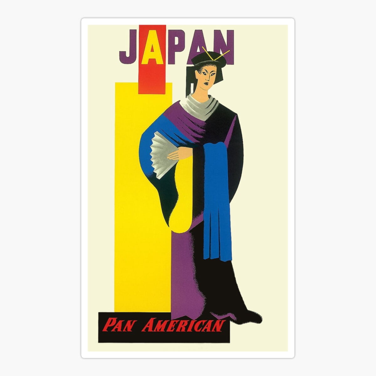 Onim Japan Vintage Travel Poster Sticker, Phone Decal Water Bottle ...