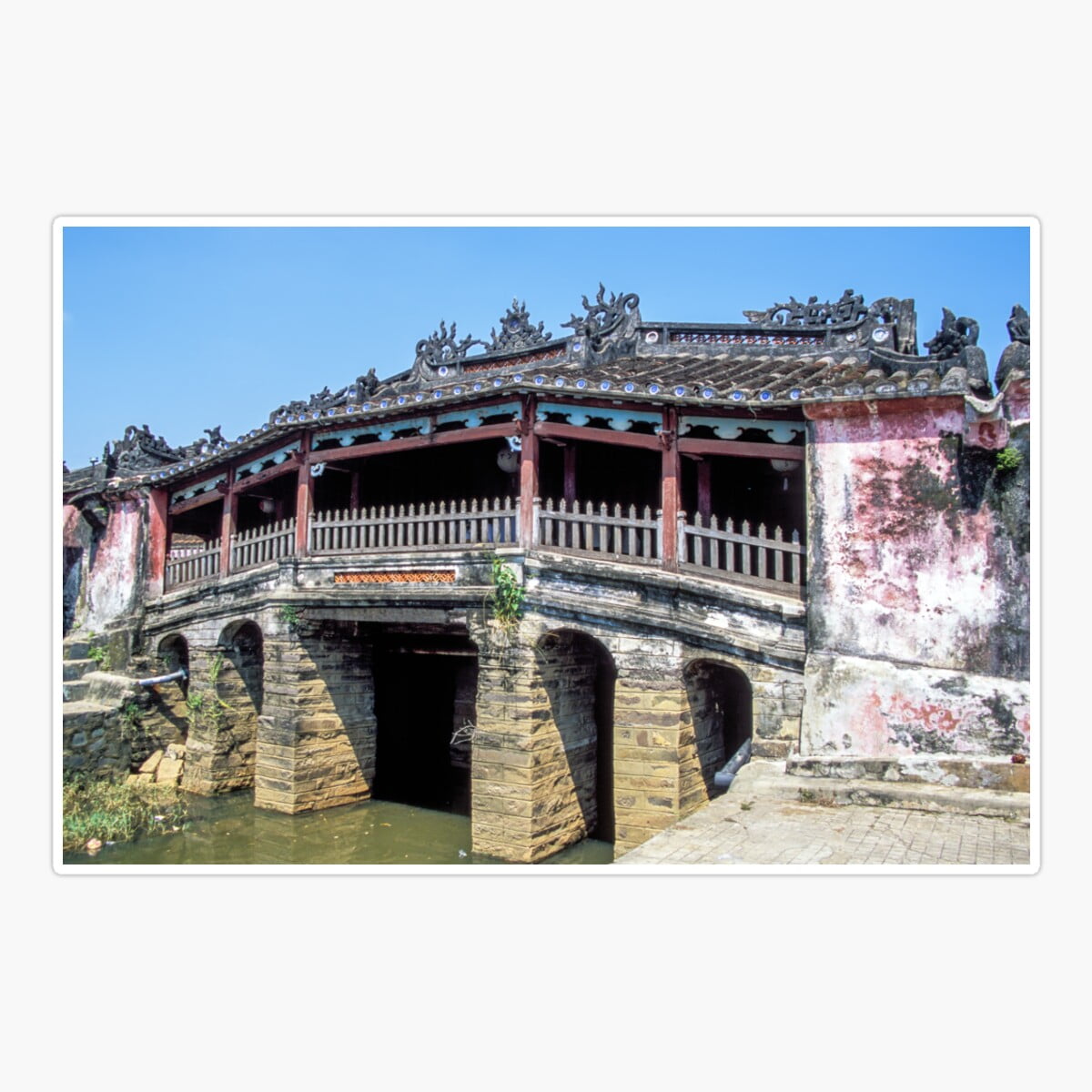 Onim Japanese Bridge In Hoi An - Vietnam Sticker, Phone Decal Water ...