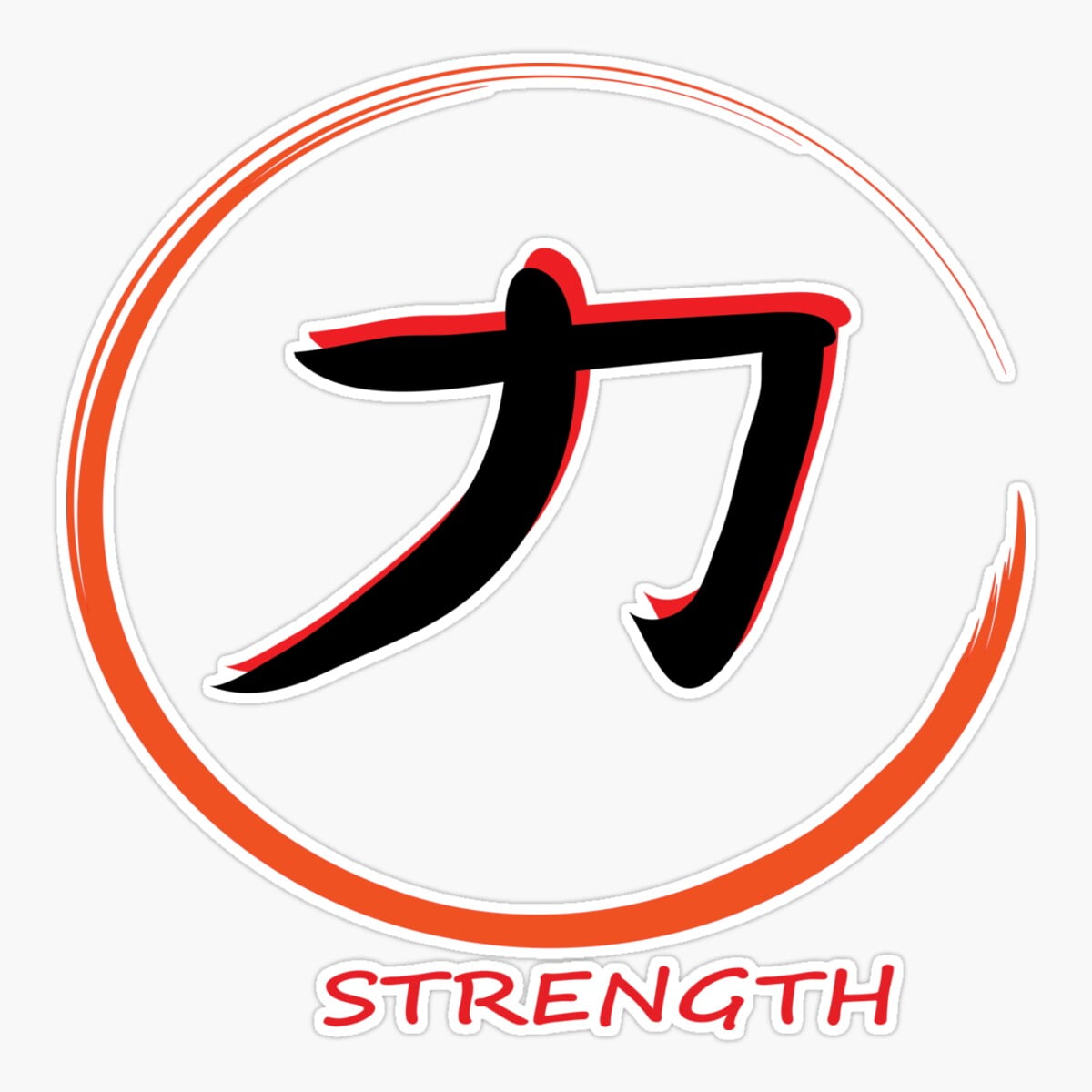 Onim Japanese Calligraphy Strenght, Kanji Sticker, Phone Decal Water ...