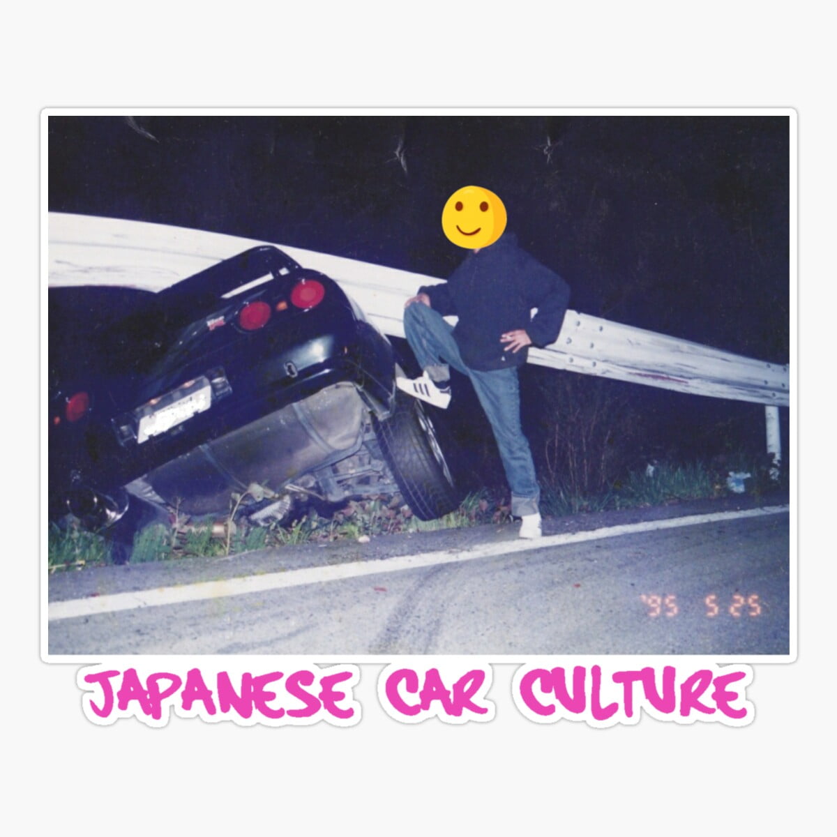 Onim Japanese Car Culture Aesthetic Sticker, Phone Decal Water Bottle ...