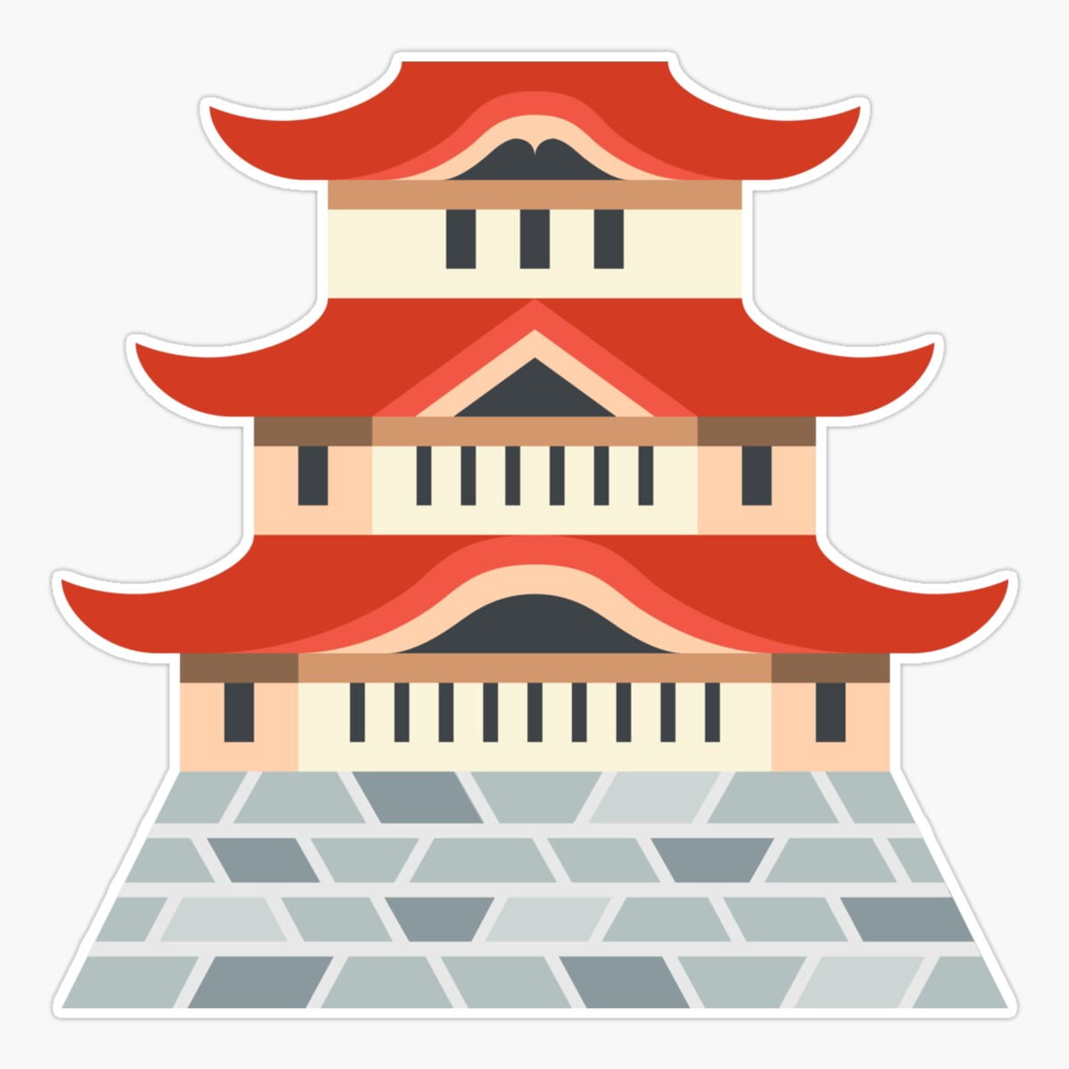 Onim Japanese Castle Sticker, Phone Decal Water Bottle Stickers Car ...