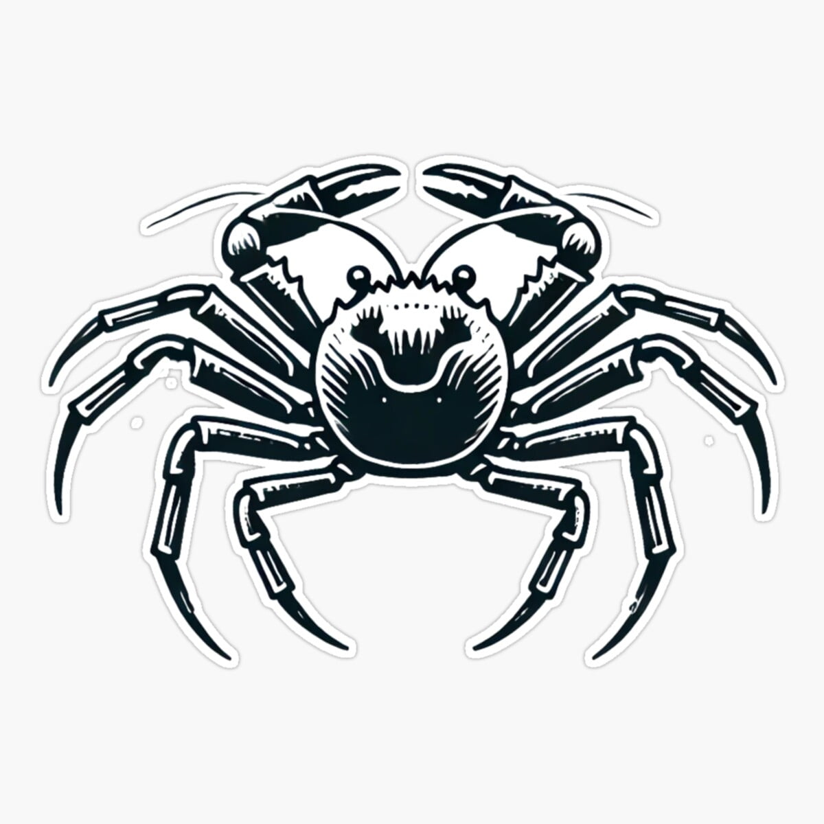 Onim Japanese Crab – Minimalist Linework Ocean Design Sticker, Phone ...