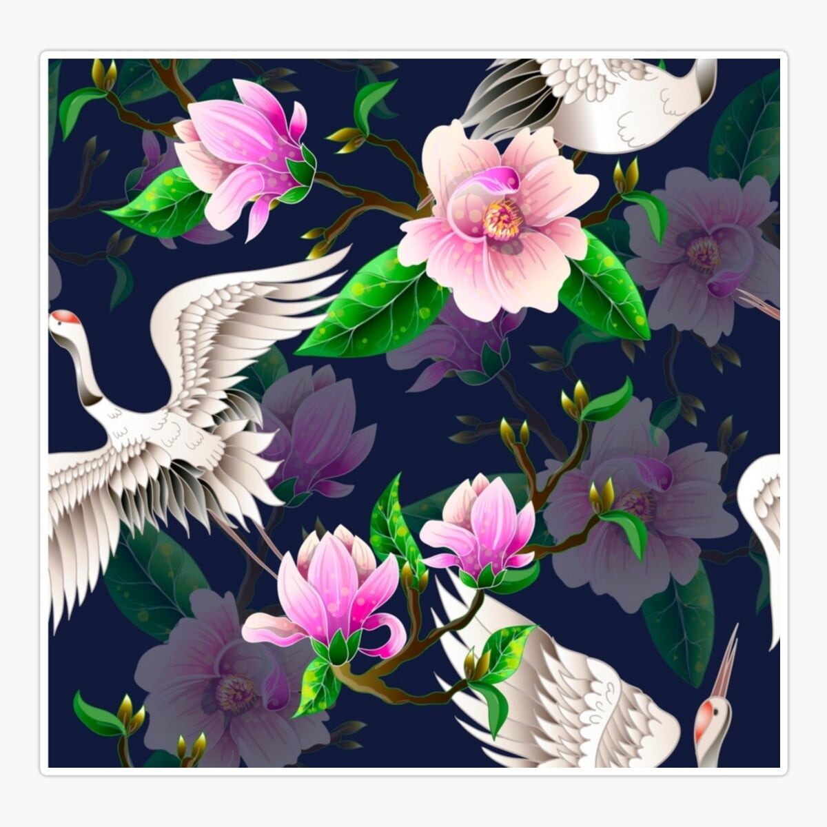 Onim Japanese Crane Art Sticker, Phone Decal Water Bottle Stickers Car ...