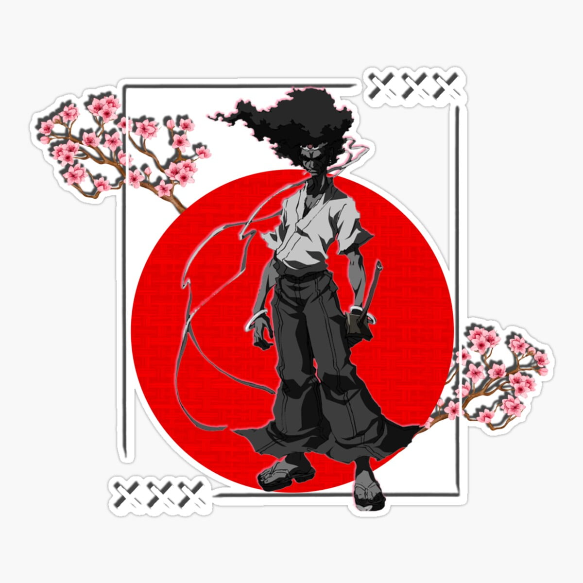 Onim Japanese Culture Art | Sakura Blossom | Afro Samurai Sticker ...
