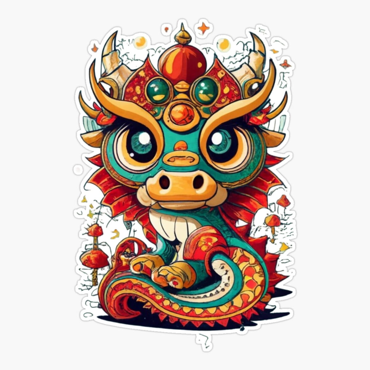 Onim Japanese Dragon Sticker, Phone Decal Water Bottle Stickers Car ...