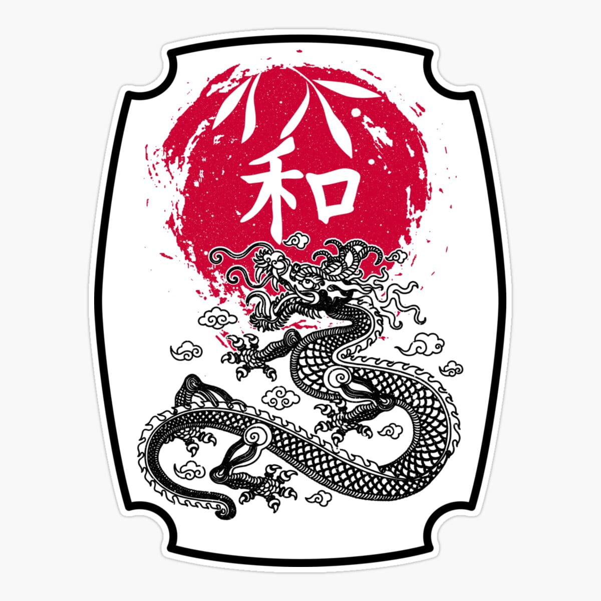 Onim Japanese Dragon Tattoo - Japanese Artwork Sticker, Phone Decal ...