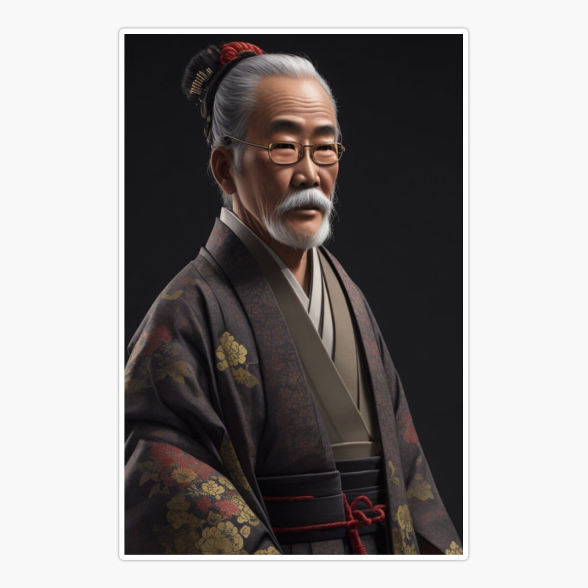 Onim Japanese Elder Male 3 Sticker, Phone Decal Water Bottle Stickers ...