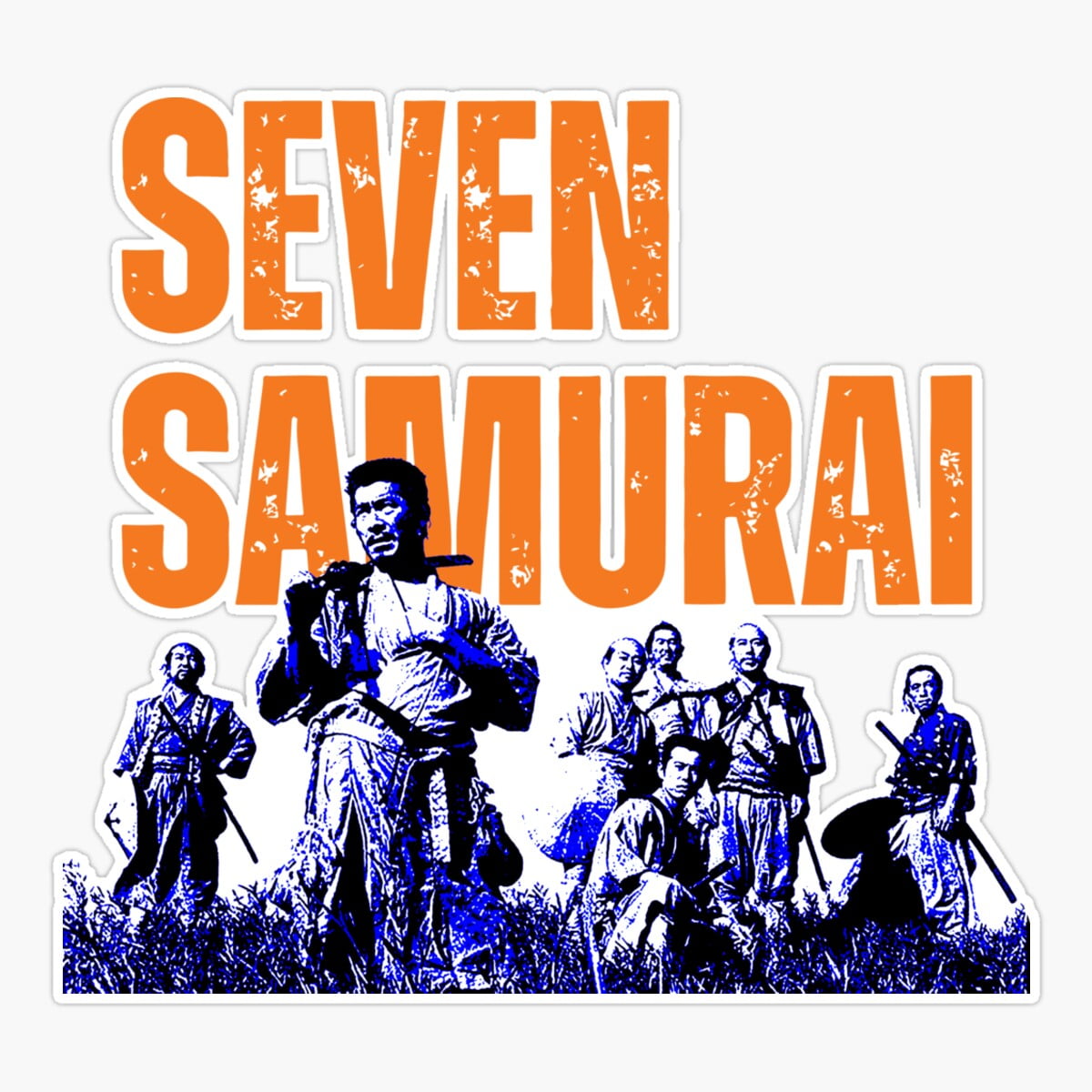 Onim Japanese Film -:Seven Samurai Sticker, Phone Decal Water Bottle ...