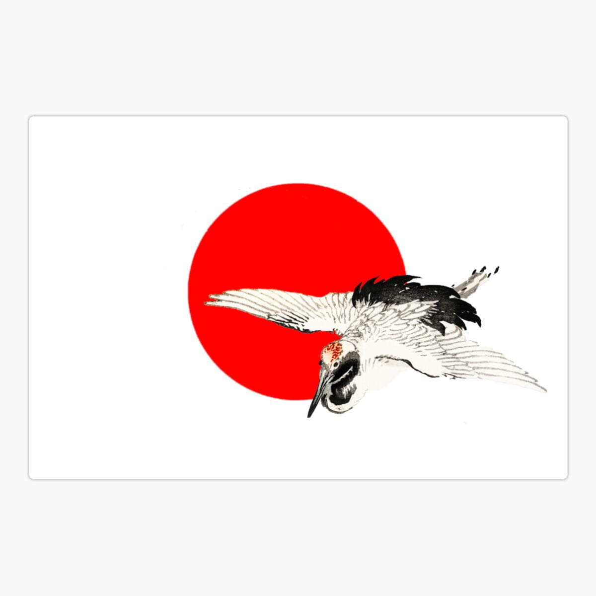 Onim Japanese Flag - Crane Sticker, Phone Decal Water Bottle Stickers ...