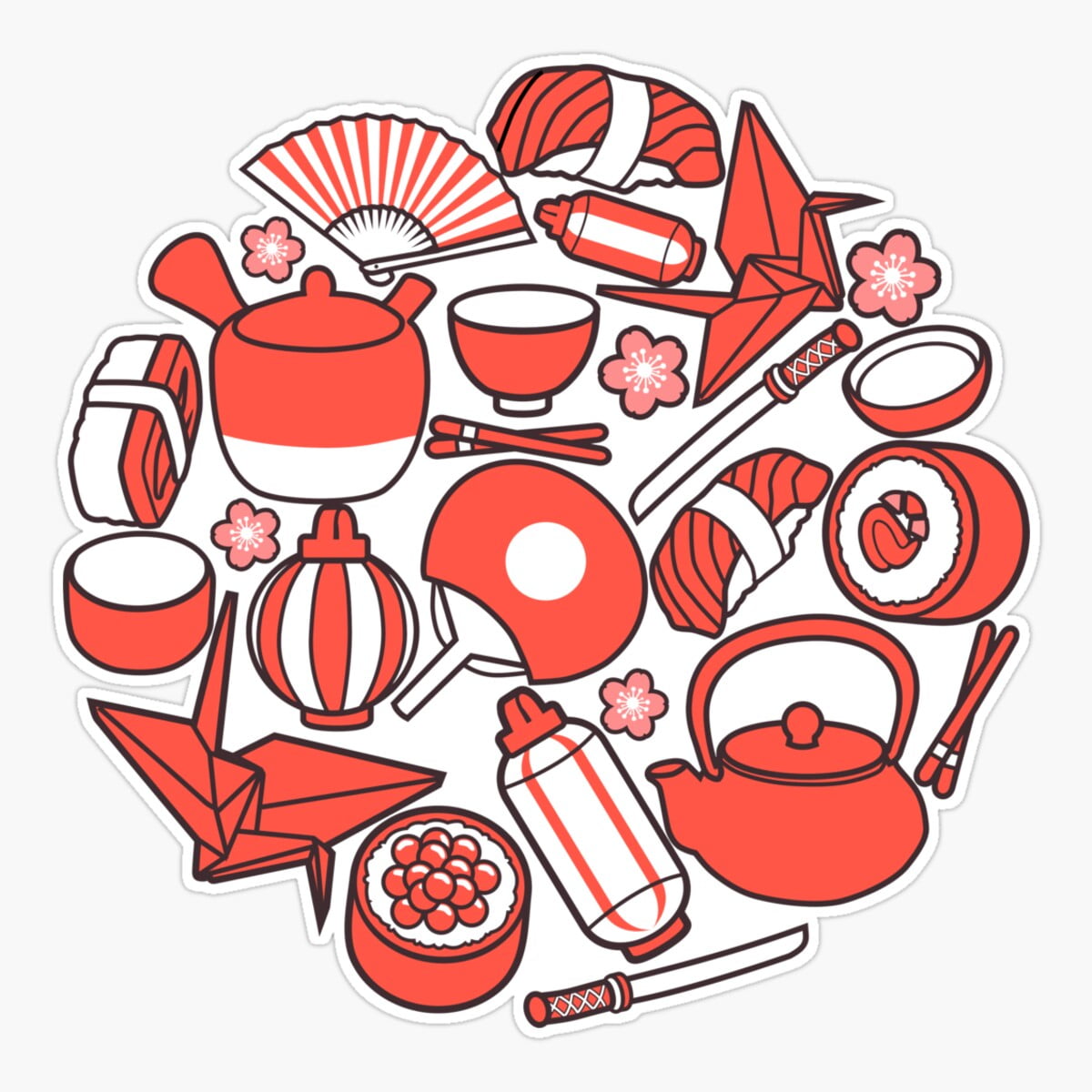 Onim Japanese Food And Culture Sticker, Phone Decal Water Bottle ...