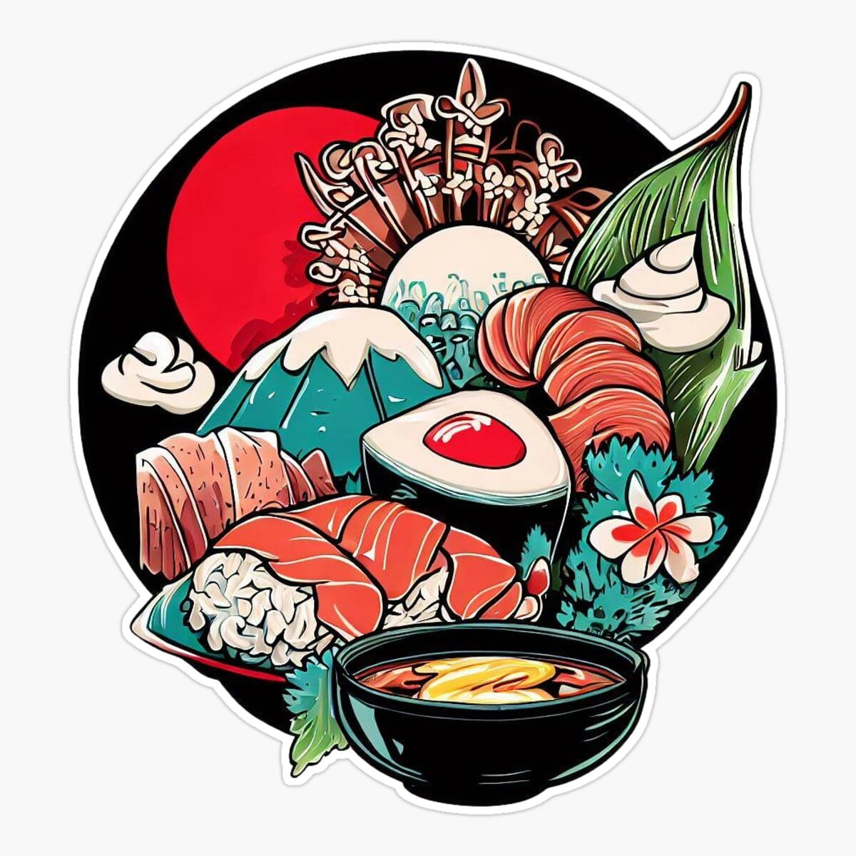 Onim Japanese Food Sticker, Phone Decal Water Bottle Stickers Car ...